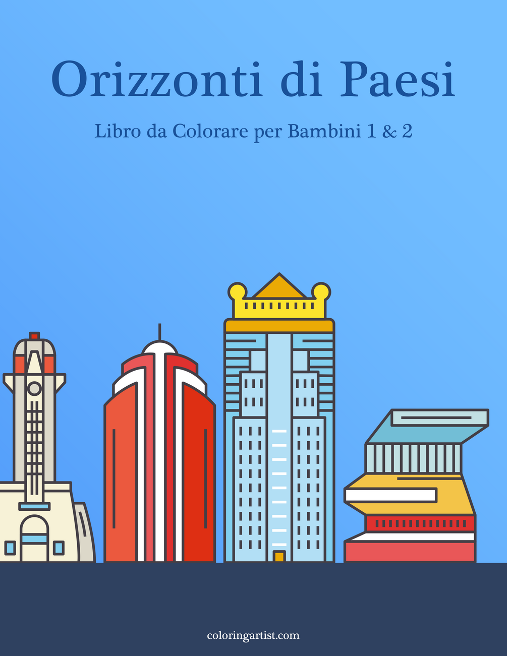 Orizzonti di Paesi Libro da Colorare per Bambini 1 & 2
