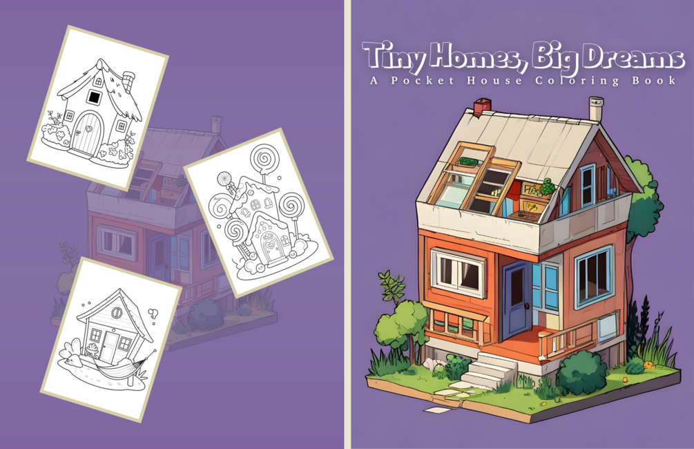Tiny Homes Coloring Book