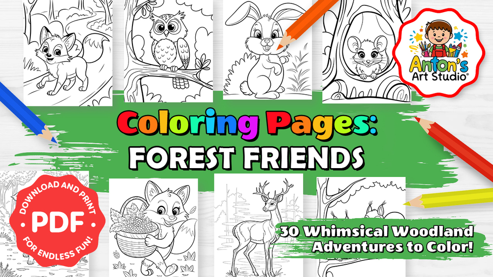 Coloring Pages: Forest Friends | 30 Charming Pages for Young Nature Lovers