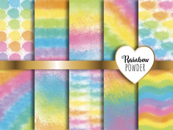 Beautiful Rainbow Digital Paper Bundle More than 156 Graphics