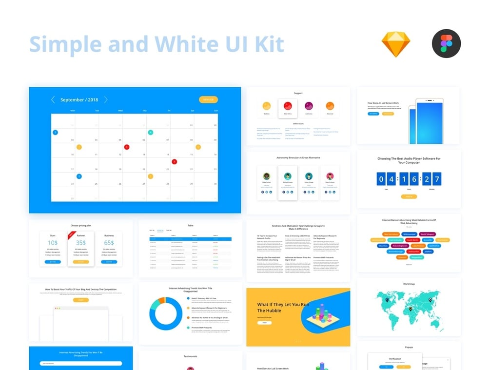 Simple and white UI Kit