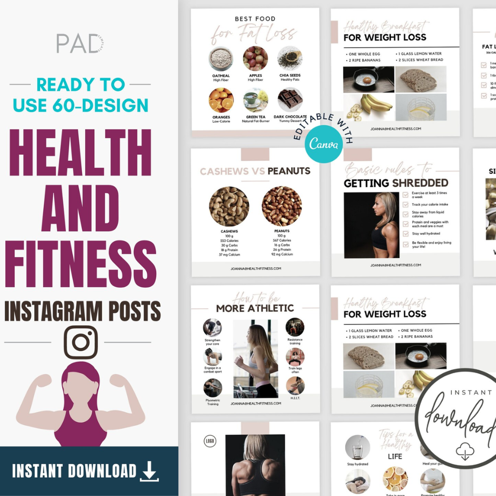 Health & Fitness INSTAGRAM Posts | Fitness Coach Marketing | Fitness ...