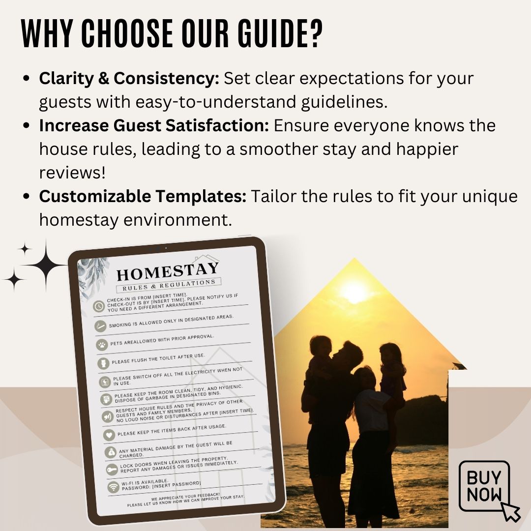 Airbnb Homestay Rule and Regulations Printable