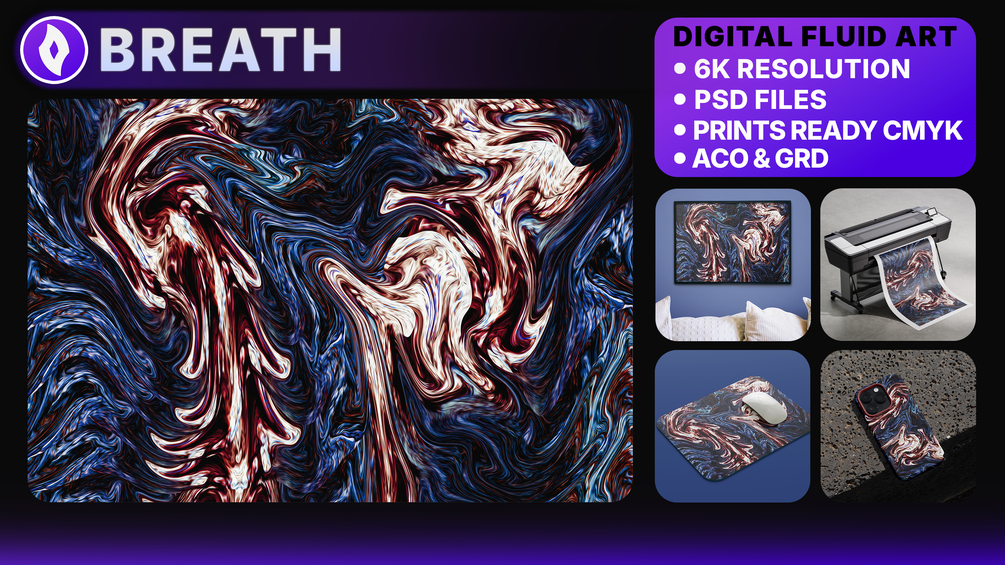 Breath | Digital Fluid Abstract Art | 💎 Xebelion Founder's Selection