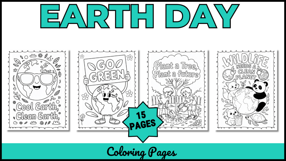 Earth Day Coloring Pages | April 22 Activities for Kids | Spring Activities