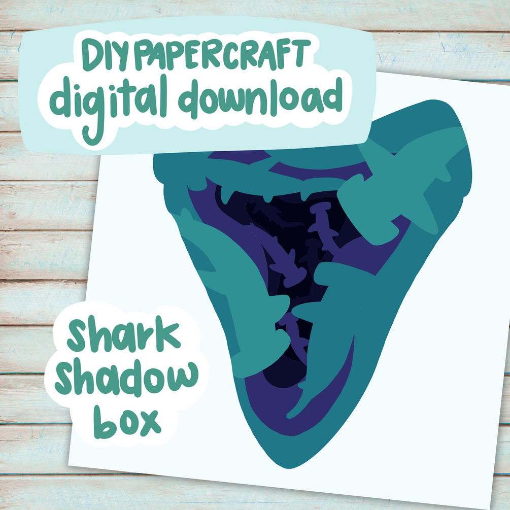 DIY Papercraft Project - Shark Shadow Box