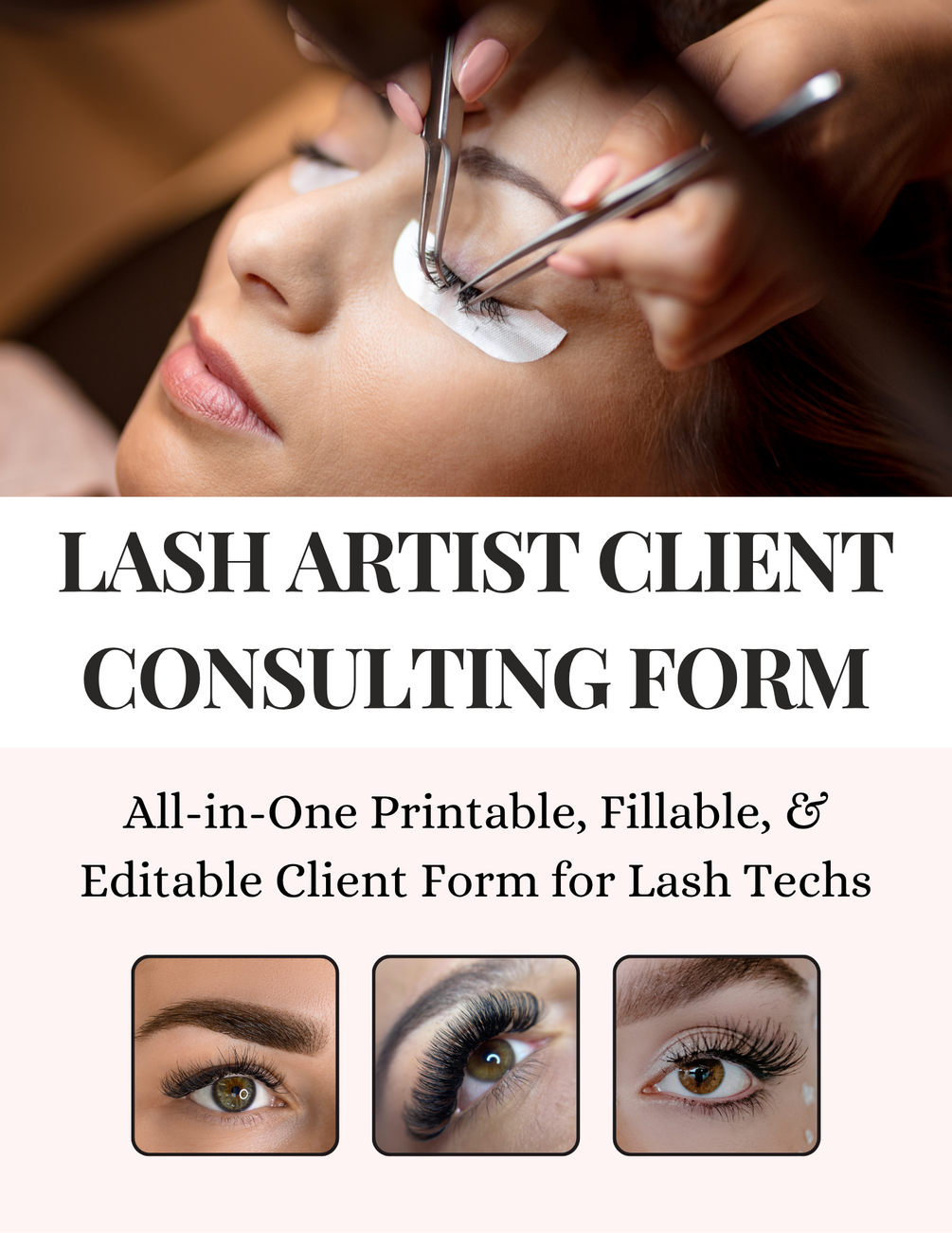 Lash Client Consultation Form | Editable Canva Template for Lash Artists