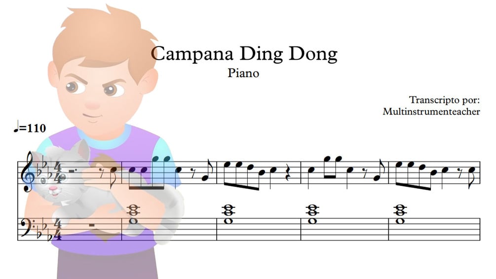 Campana Ding Dong - Partitura para piano