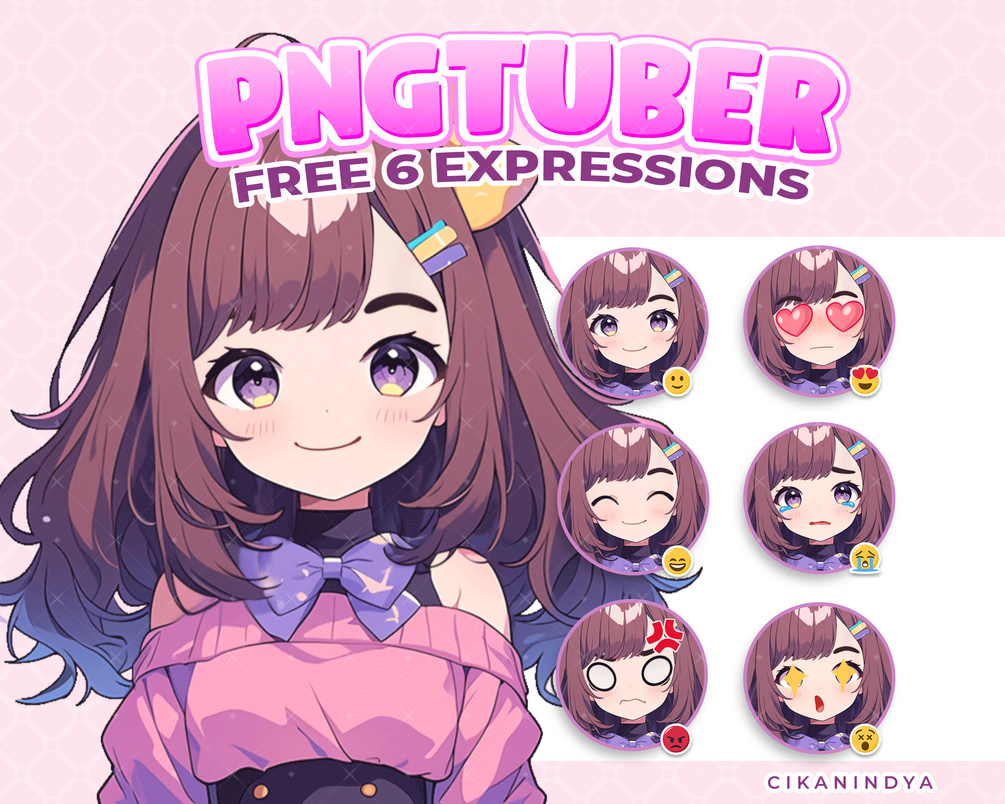 PNG Tuber | Cute Tuber Character Girl Pink Clothes for Live Streaming ...
