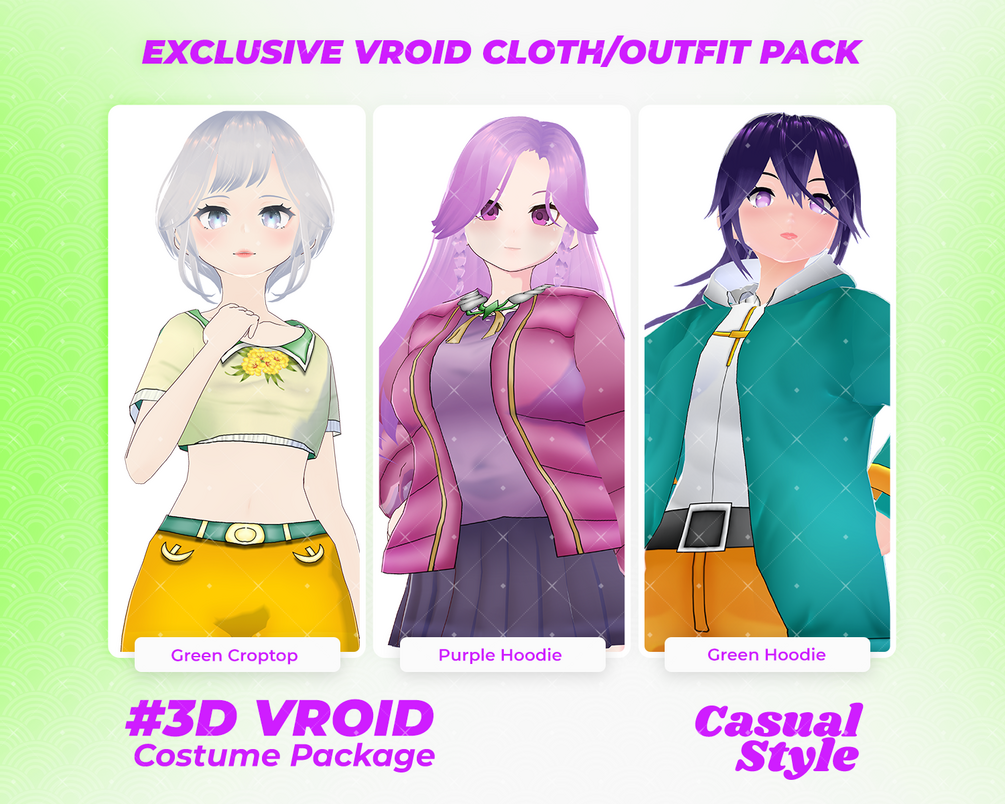 Chic Casual Digital Wardrobe - VRoid Clothing Pack, Clothes, Costume ...