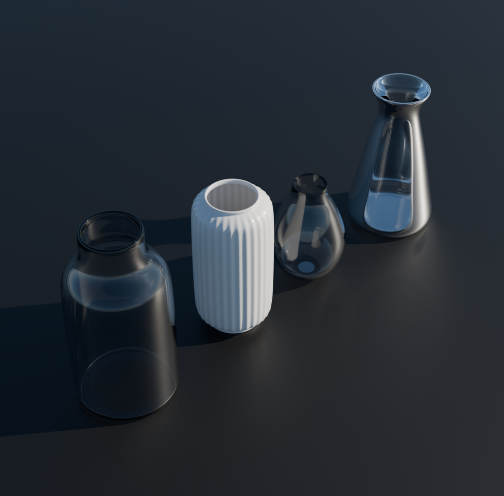 Vase Pack 01 - 4 FREE 3D Vase Models/Assets Interior Decoration Accessories