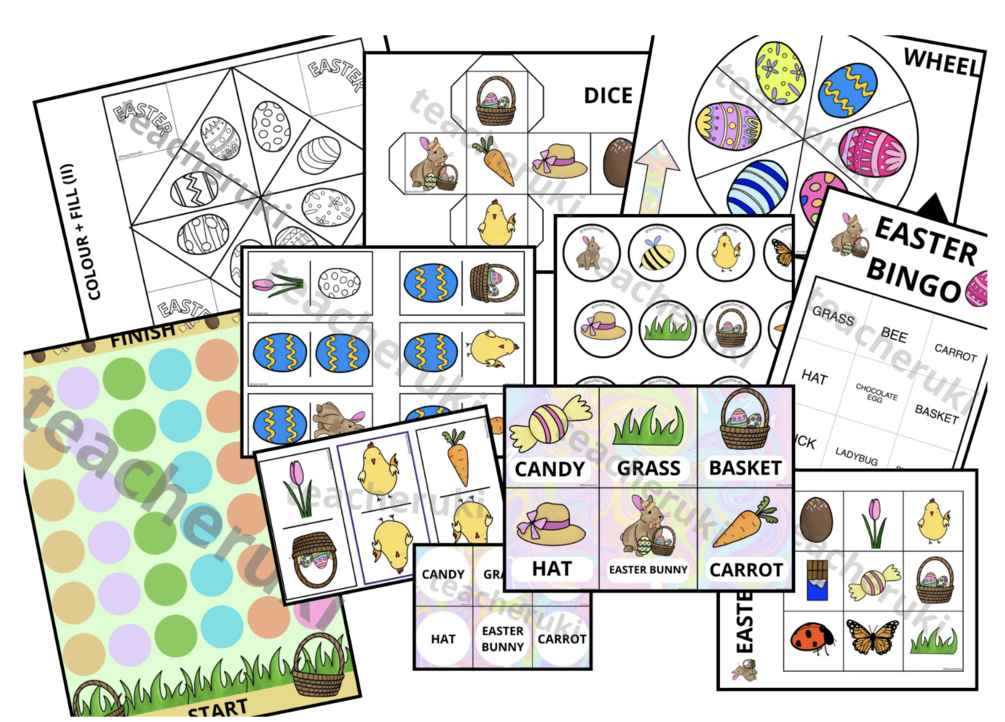 EASTER GAMES bundle | Kindergarten, Preschool & Home-school Board games ...
