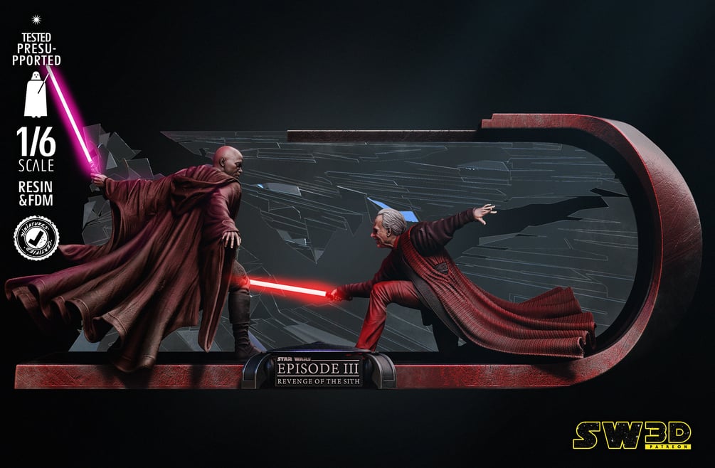 Mace Windu VS Palpatine DIORAMA - Star Wars 3D Models - Tested and ...
