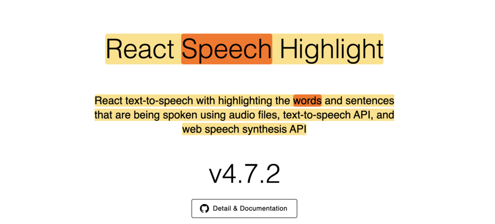 React / Vanilla Speech Highlight
