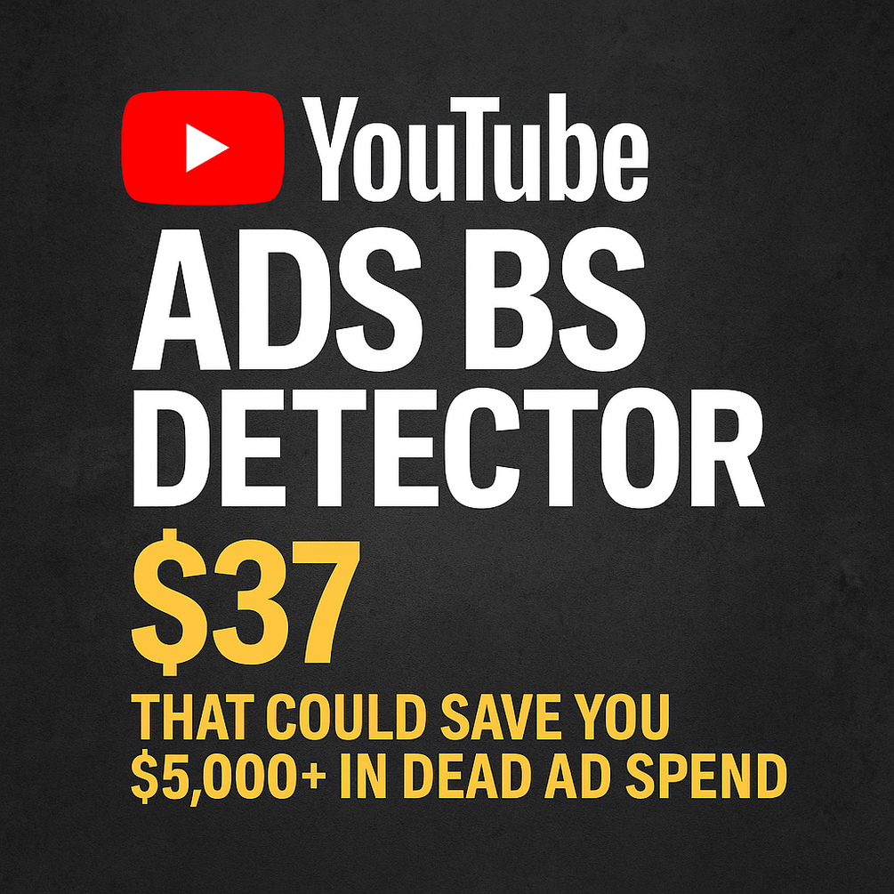 YOUTUBE ADS BS DETECTOR $37 to Know If Your YouTube Ads Are Getting ...