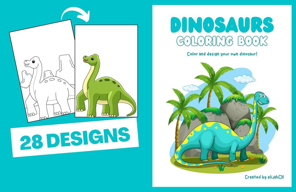 Dinosaur Coloring Book for Kids : Over 28 cut dinosaur fun activities ...
