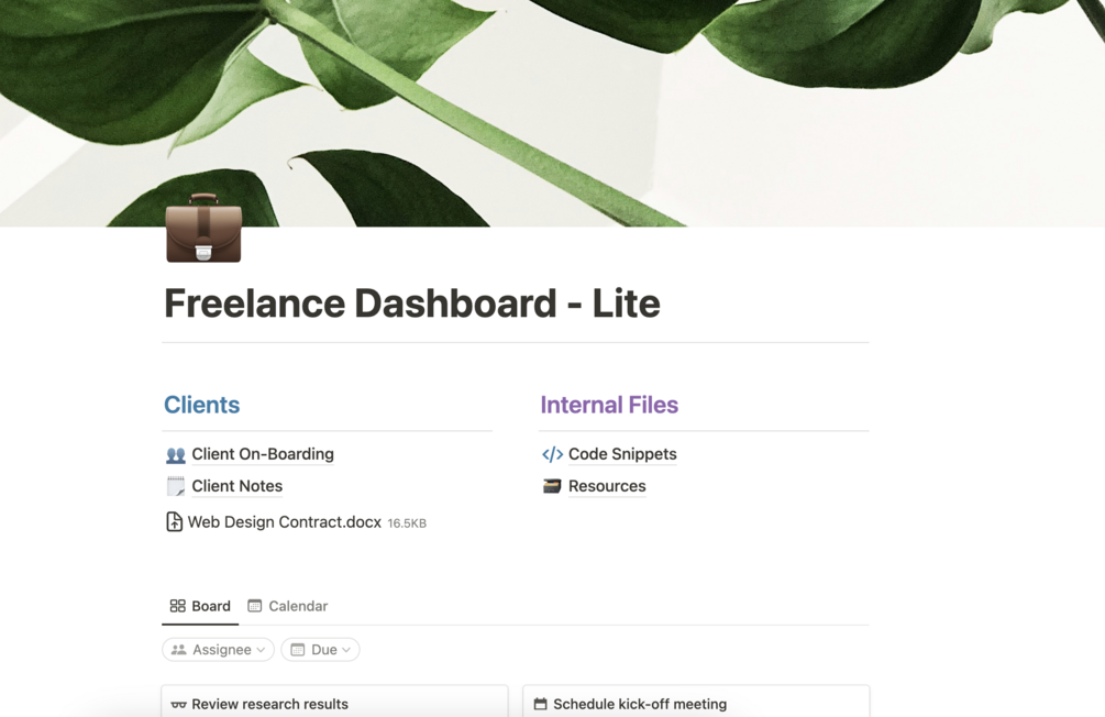 Freelance Dashboard - Lite