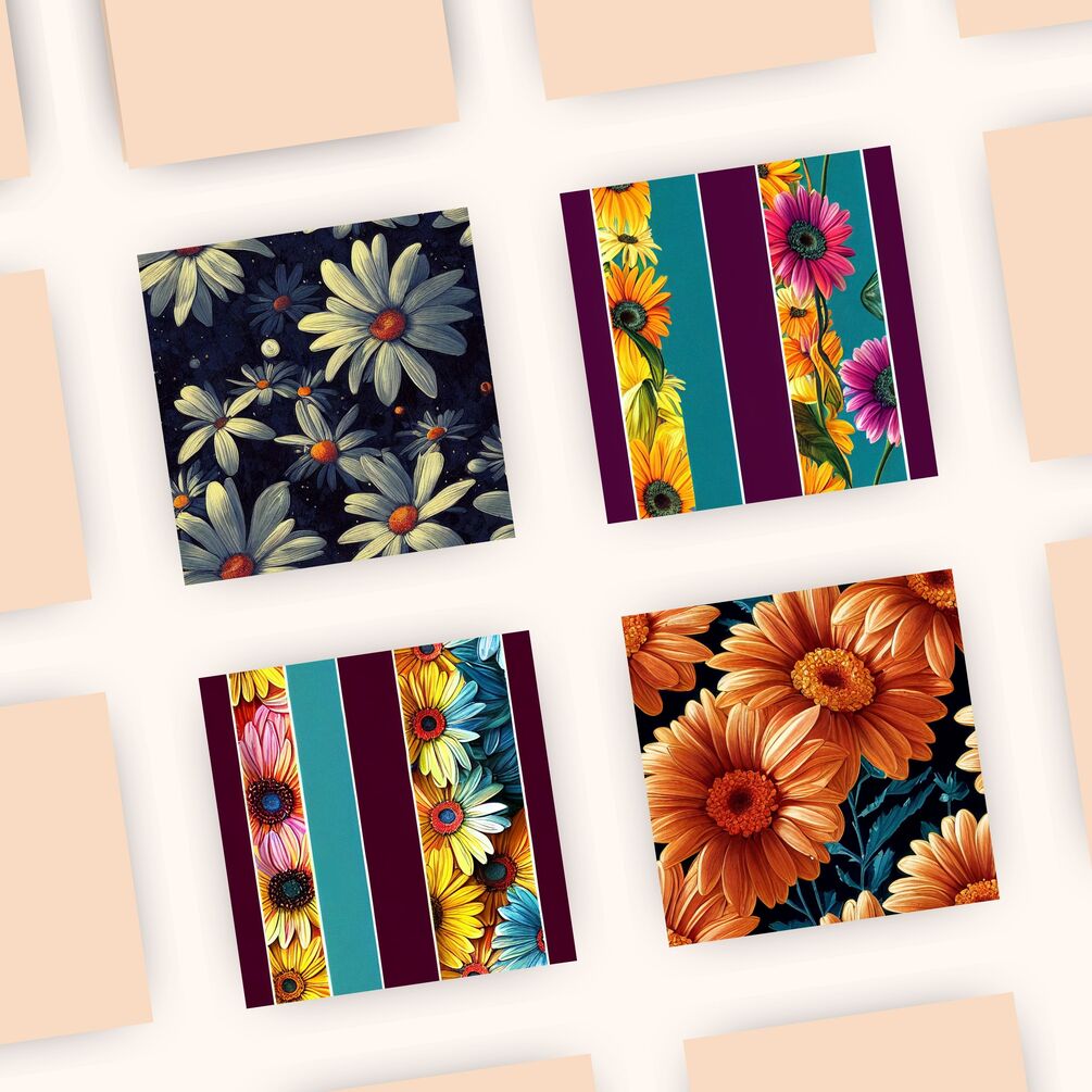 Daisy Flower Seamless Pattern / Digital Paper Set