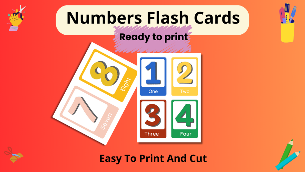 Numbers Flash Cards, Preschool Counting Flash Cards, Count and Clip ...