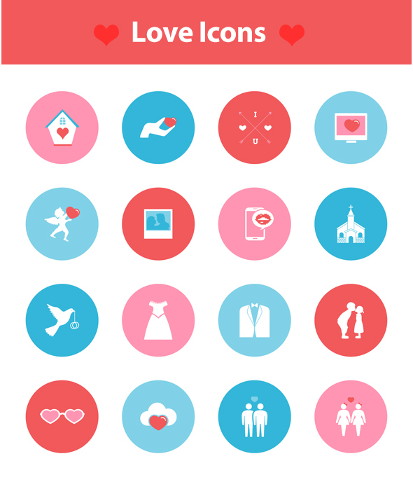 Love icon set