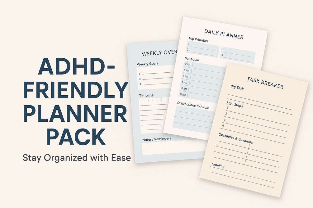 Focus & Flow; ADHD-Friendly Planner Pack