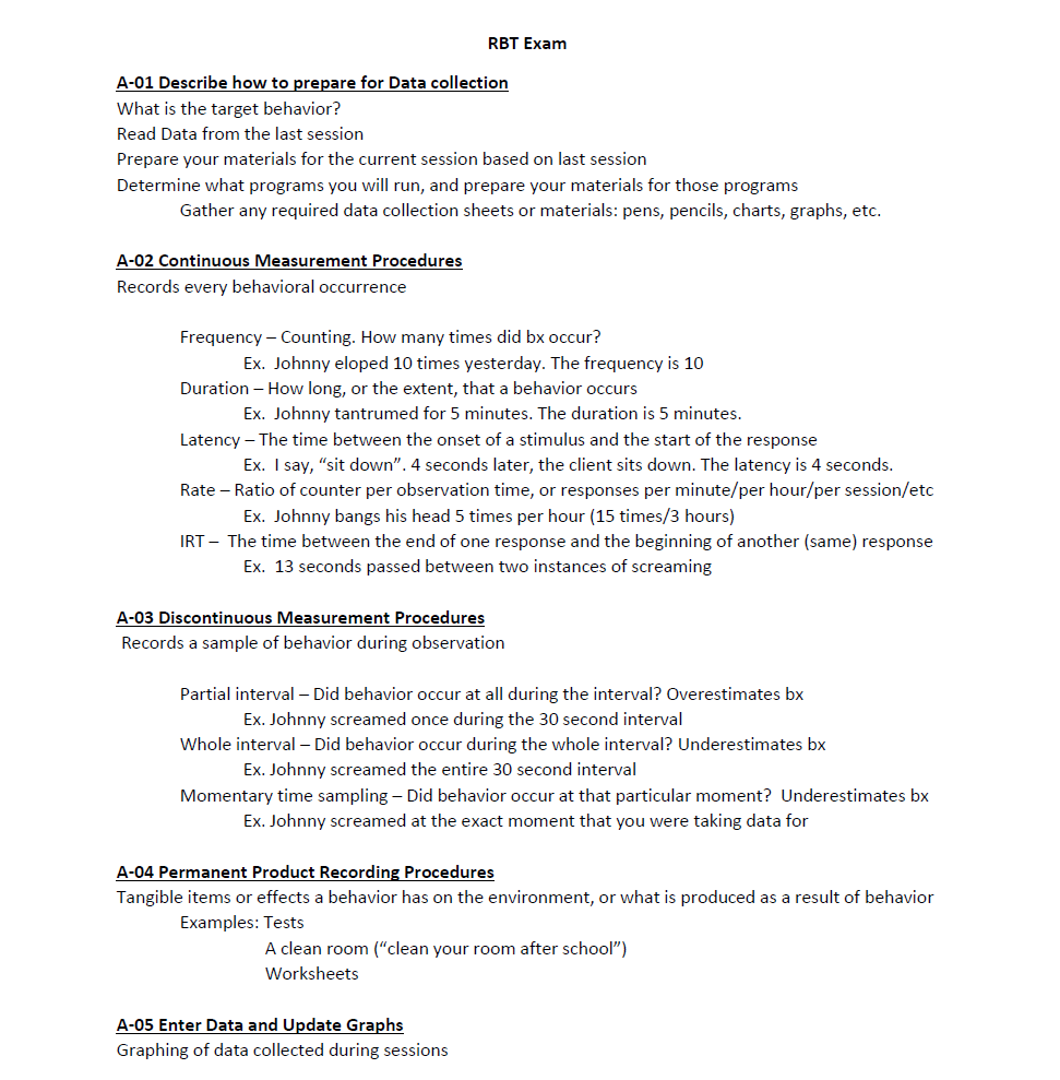 RBT Exam Study Guide And Flashcards
