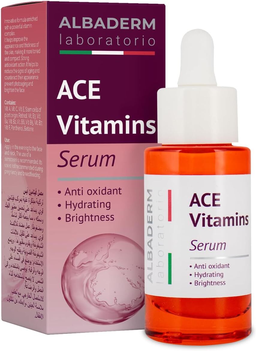 Albaderm ACE Vitamin Serum for Skin, Hydrating Antioxidant Serum and ...