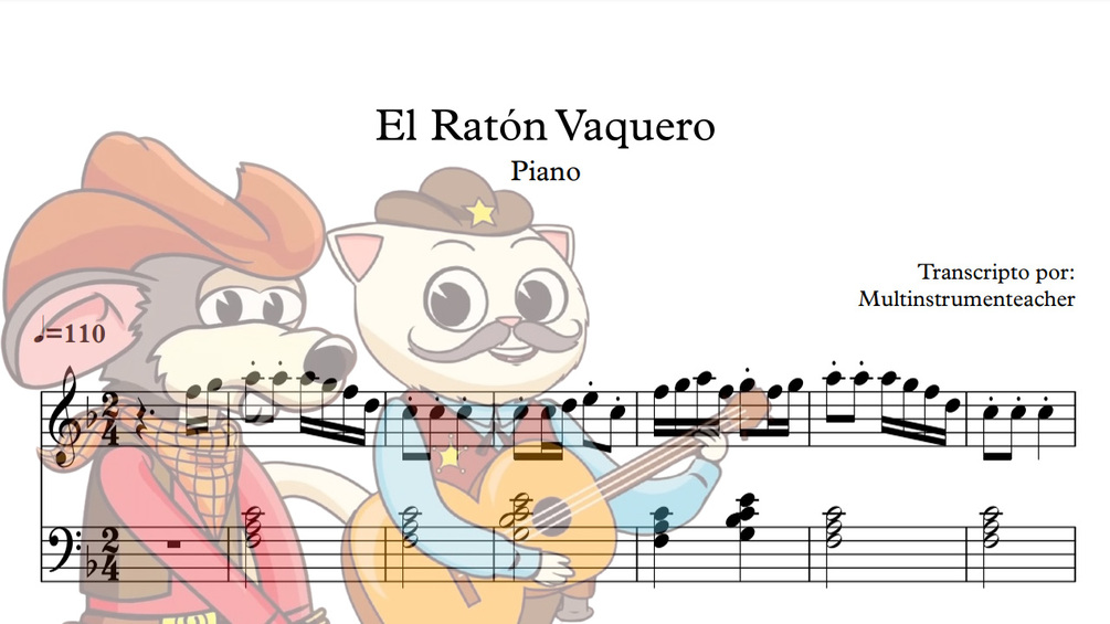 El Ratón Vaquero - Partitura para piano