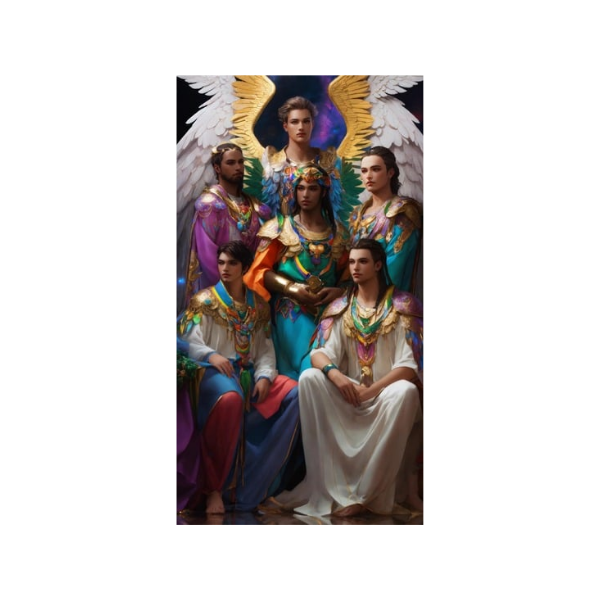 Male Devil Angel in Blood-Red Flames