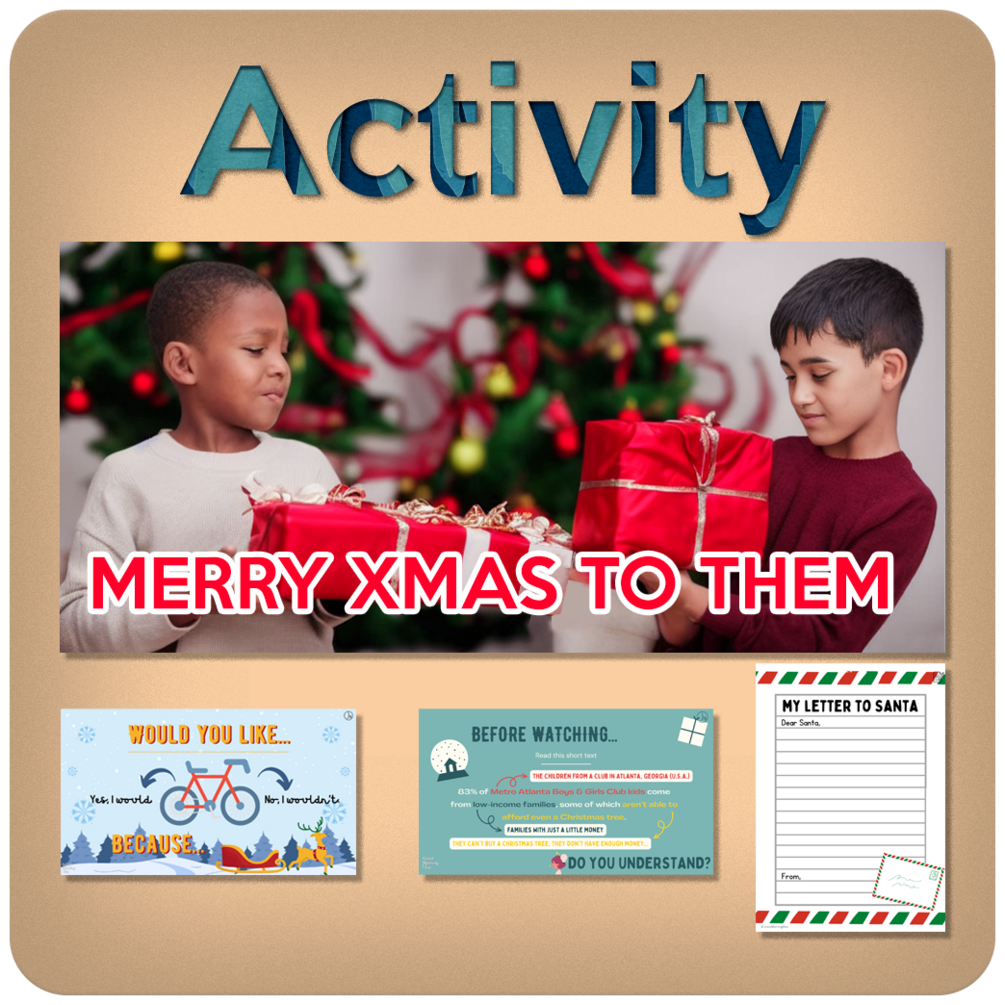 MERRY CHRISTMAS TO THEM – An activity for ESL learners!
