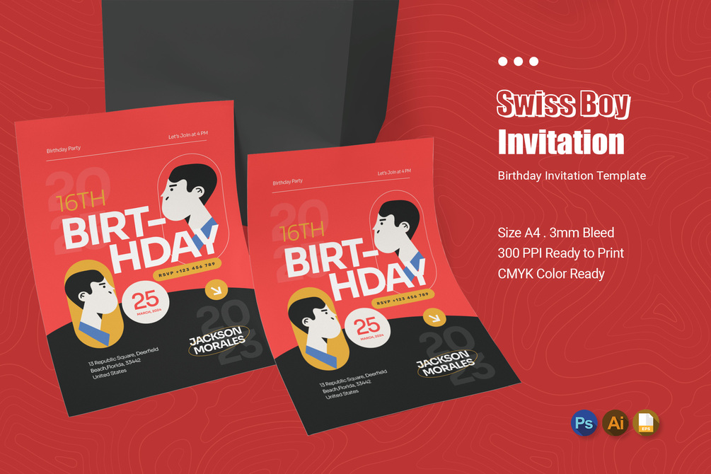 Swiss Boy Birthday Invitation