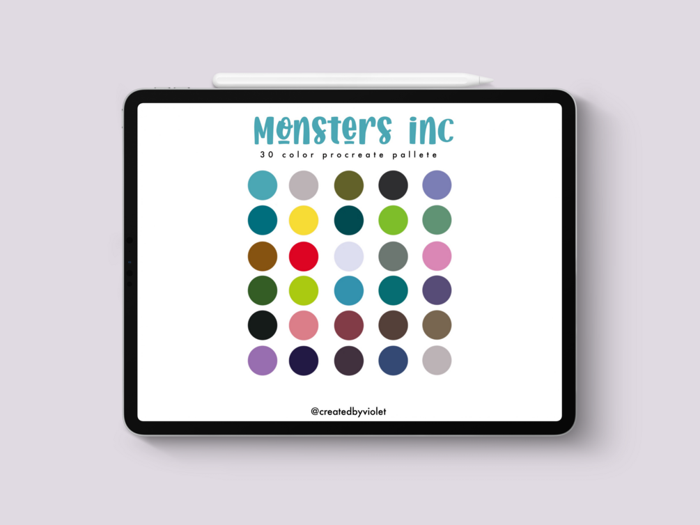 Disney Pixar Monsters Inc. Procreate Color Palette