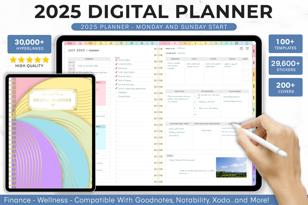 ( RAINBOW ) 2025 PLANNER MONDAY & SUNDAY