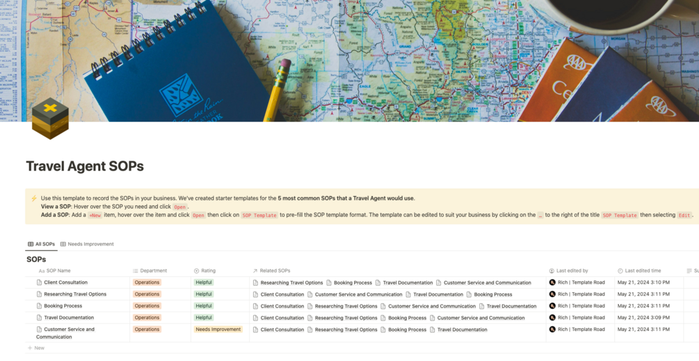 Notion - Travel Agent SOPs