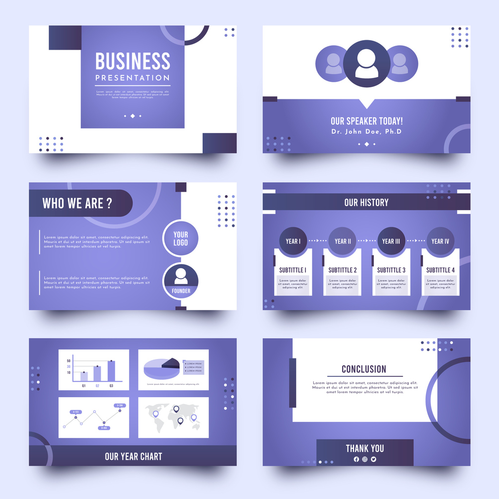 Purple Gradient business presentation Templates