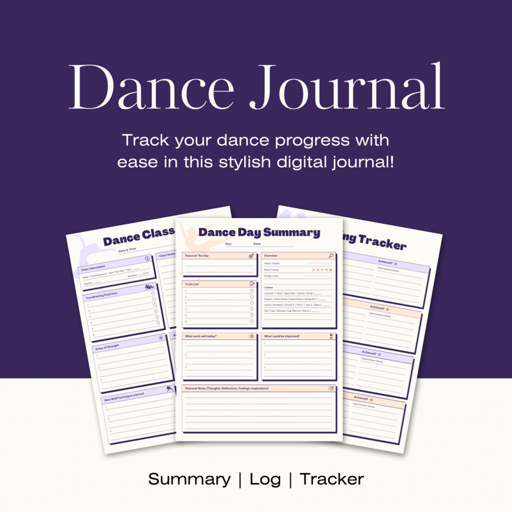 Dance Journal for Tracking Class and Training