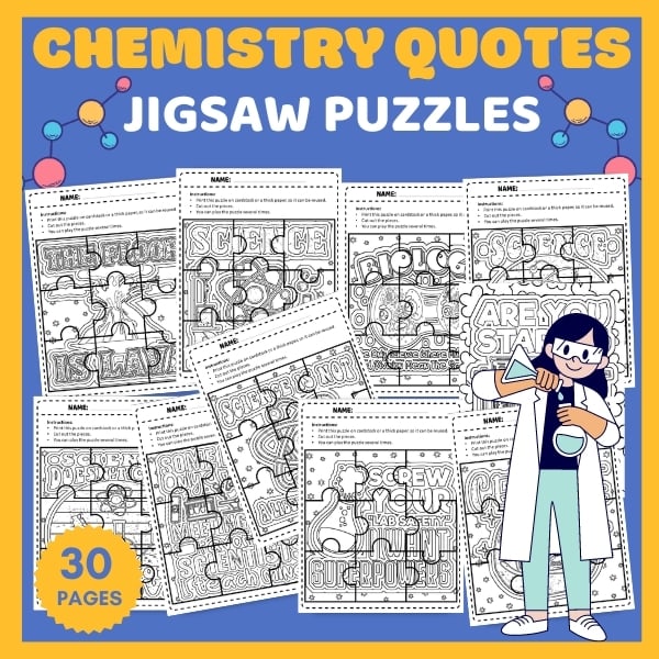 Science | Chemistry Quotes Jigsaw Puzzle Template - Fun Science Games ...