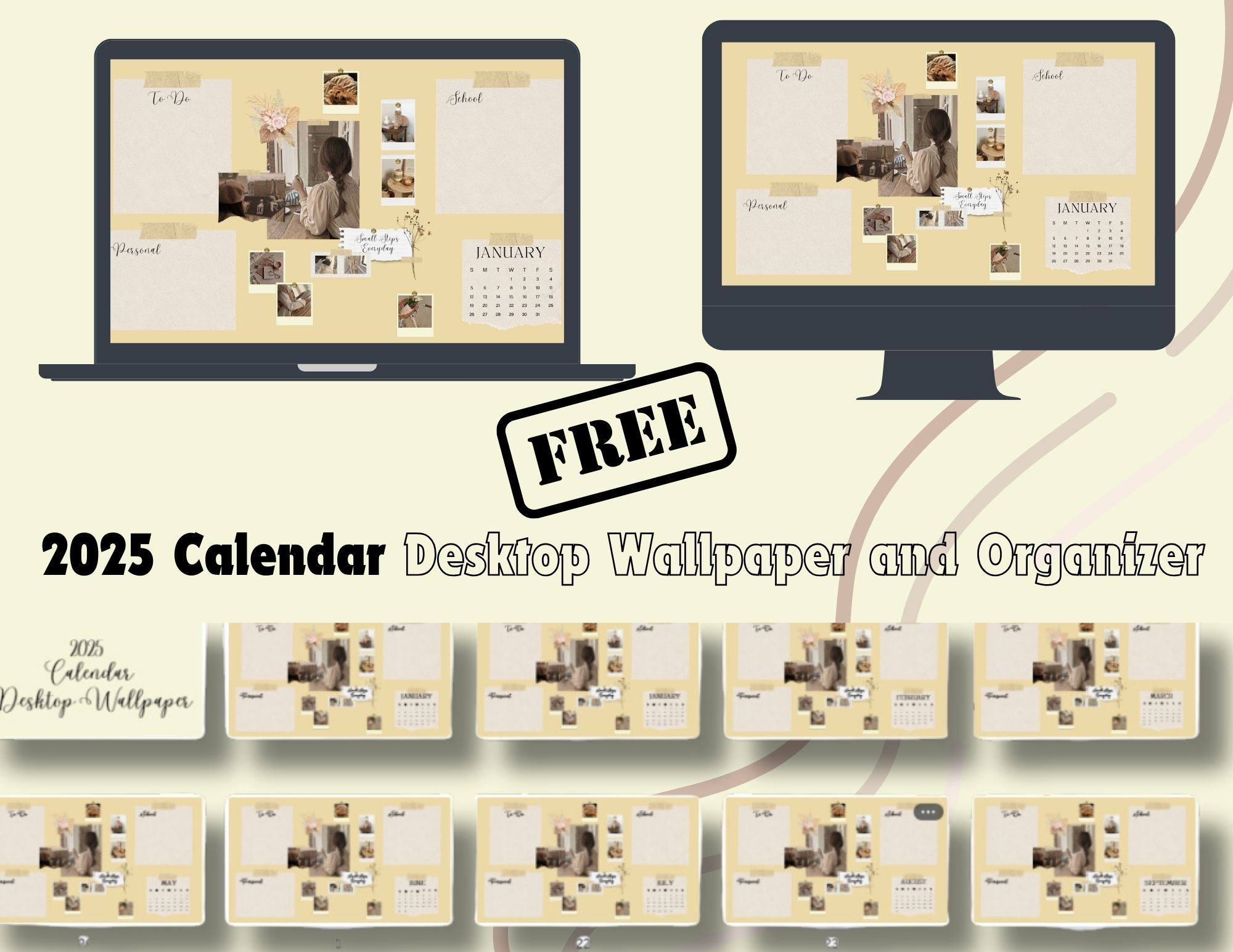 Desktop Wallpaper and Organizer (2024 and 2025 Calendar)