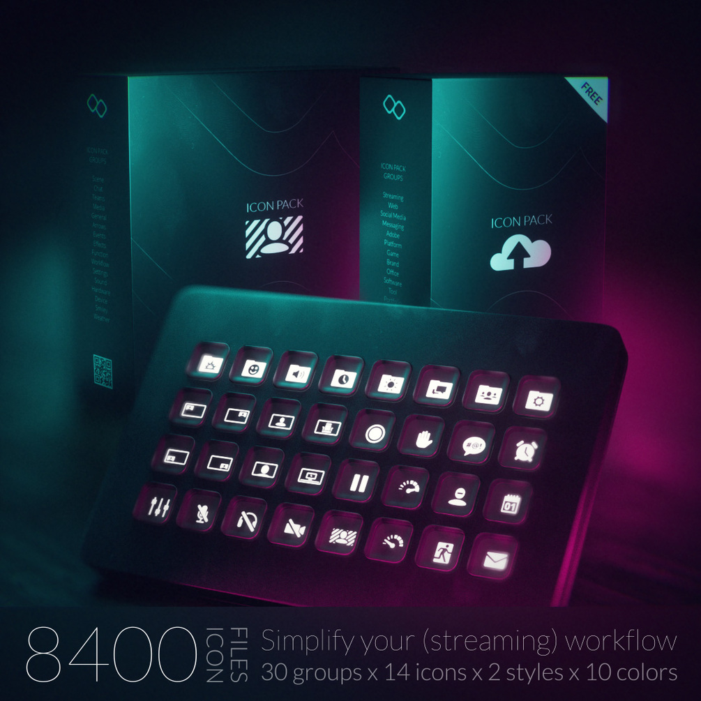 Big + free flat icon pack for your streamdeck, loupedeck and/or ...