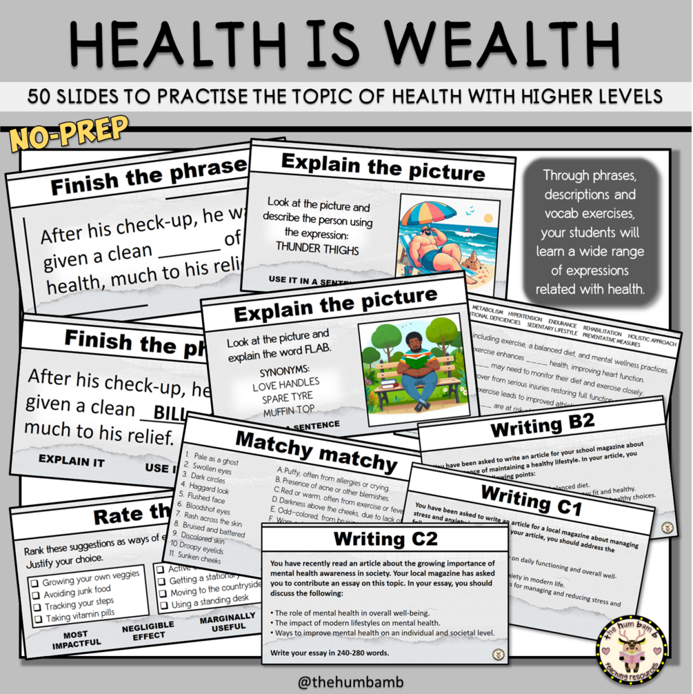 SPEAKING AND WRITING ON THE TOPIC OF HEALTH AND FITNESS FOR LEVELS B2 ...