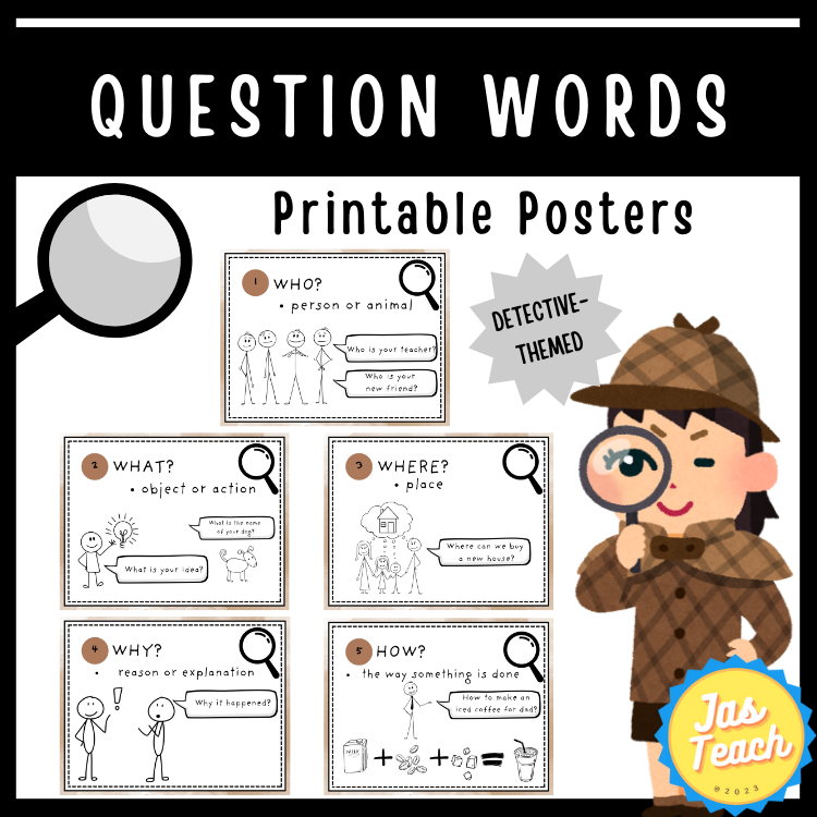 Question Words Posters Charts Set