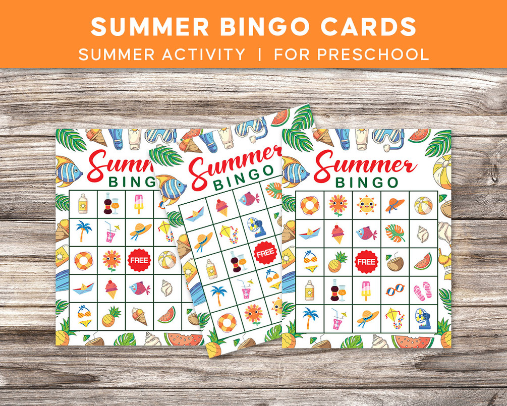Summer Bingo Cards - 30 Printable Worksheets & 5 Bonus Coloring Pages ...