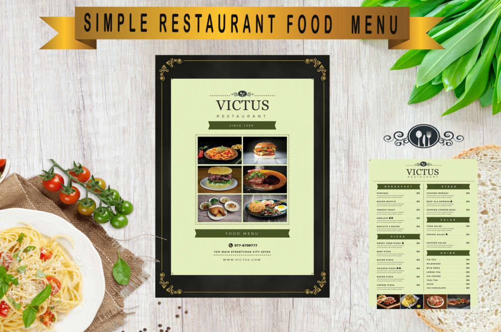 Simple Restaurant food Menu
