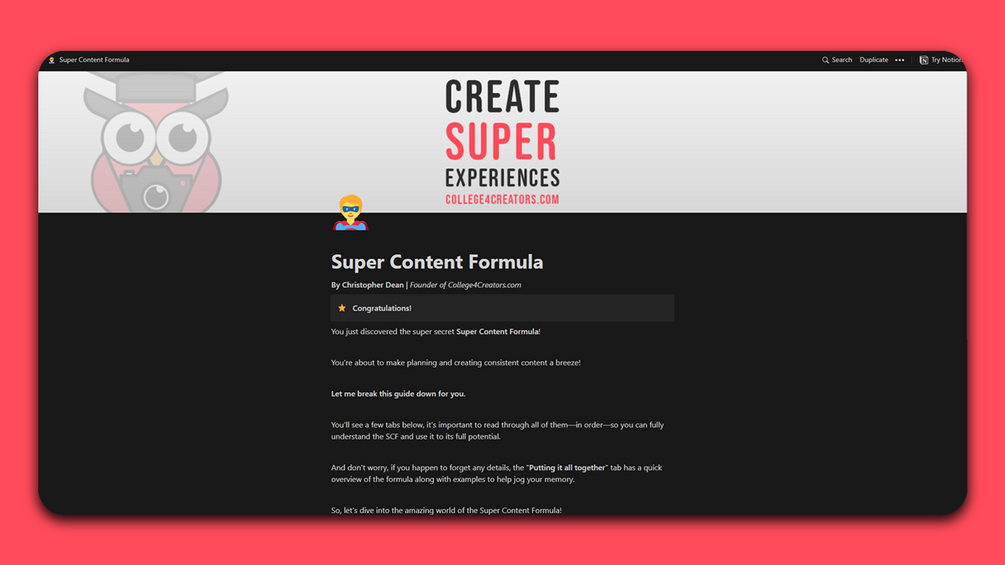 Super Content Formula