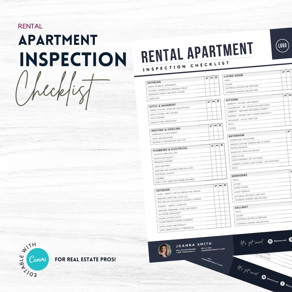 Rental Apartment Inspection Checklist Realtor Template | Real State ...