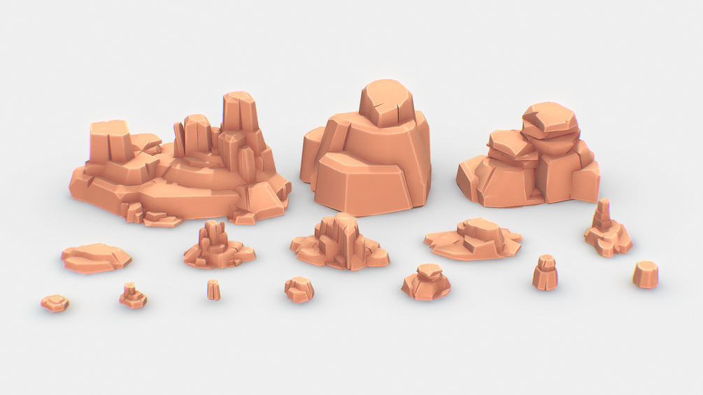 (FREE PRODUCT) Stylized Desert Rocks Pack 3D Model