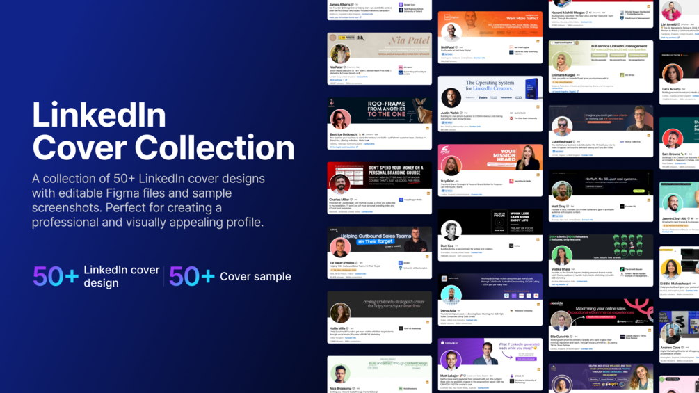 LinkedIn Cover Collection ( 50+ Cover Design & 50+ sample cover )