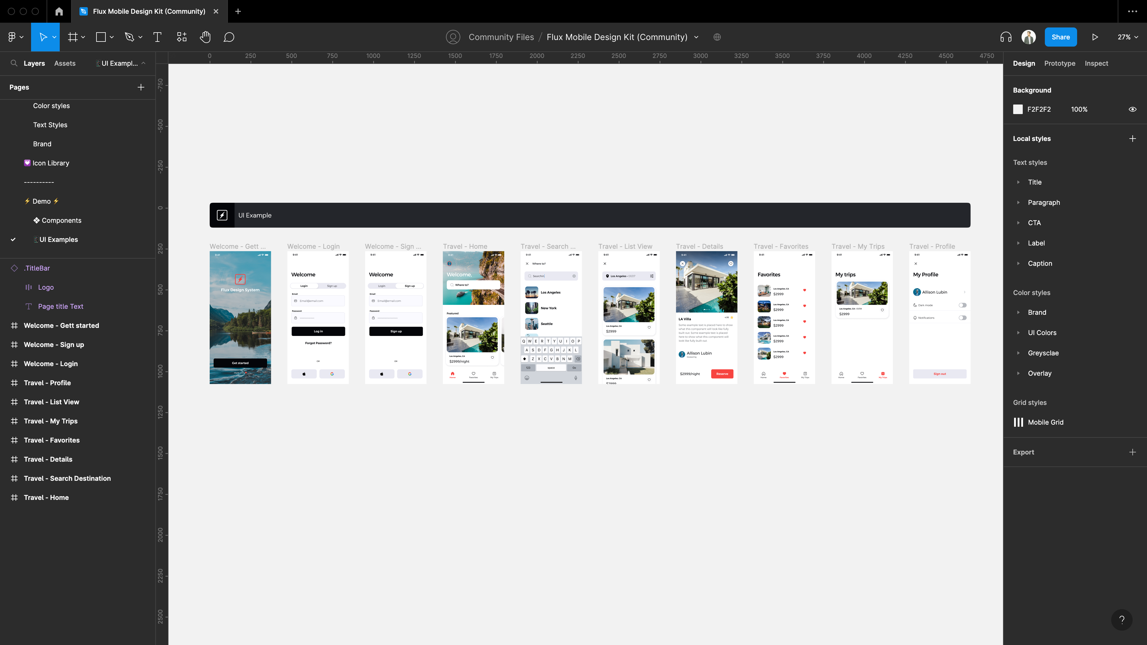 Flux Prototype kit - Figma **FREE DEMO**