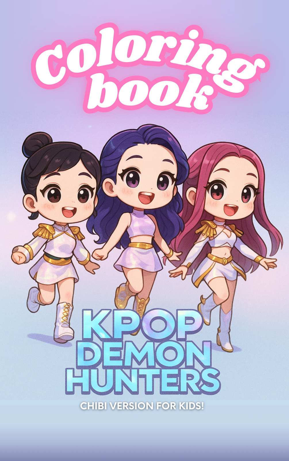 KPOP DEMON HUNTERS CHIBI VERSION COLORING BOOK FOR KIDS