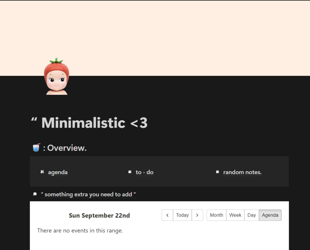 minimalist notion template